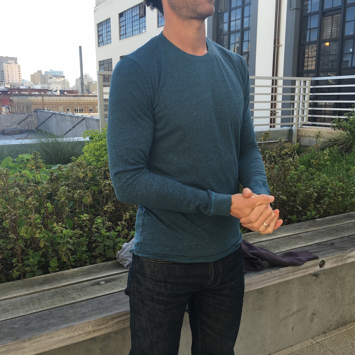 Long Sleeve T-Shirt 2 Pack (Heather Sea Blue, Heather Grey)