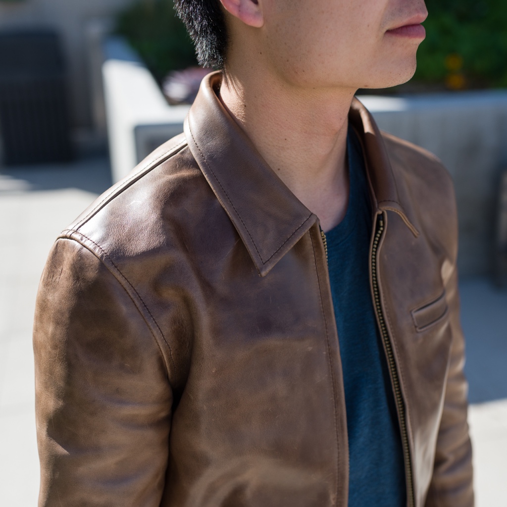 The L1 - Horween Chromexcel Natural | Gustin Leather Jackets