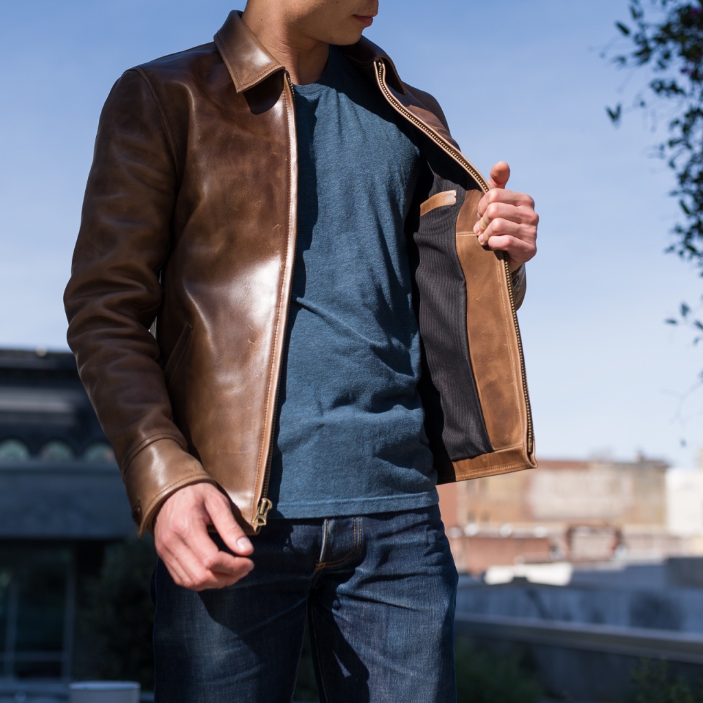 The L1 - Horween Chromexcel Natural | Gustin Leather Jackets