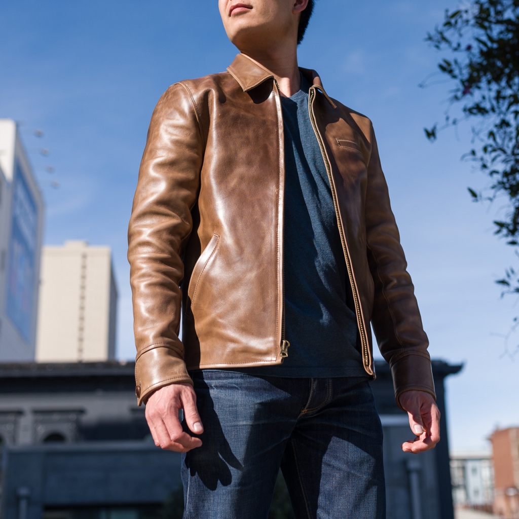 The L1 - Horween Chromexcel Natural | Gustin Leather Jackets