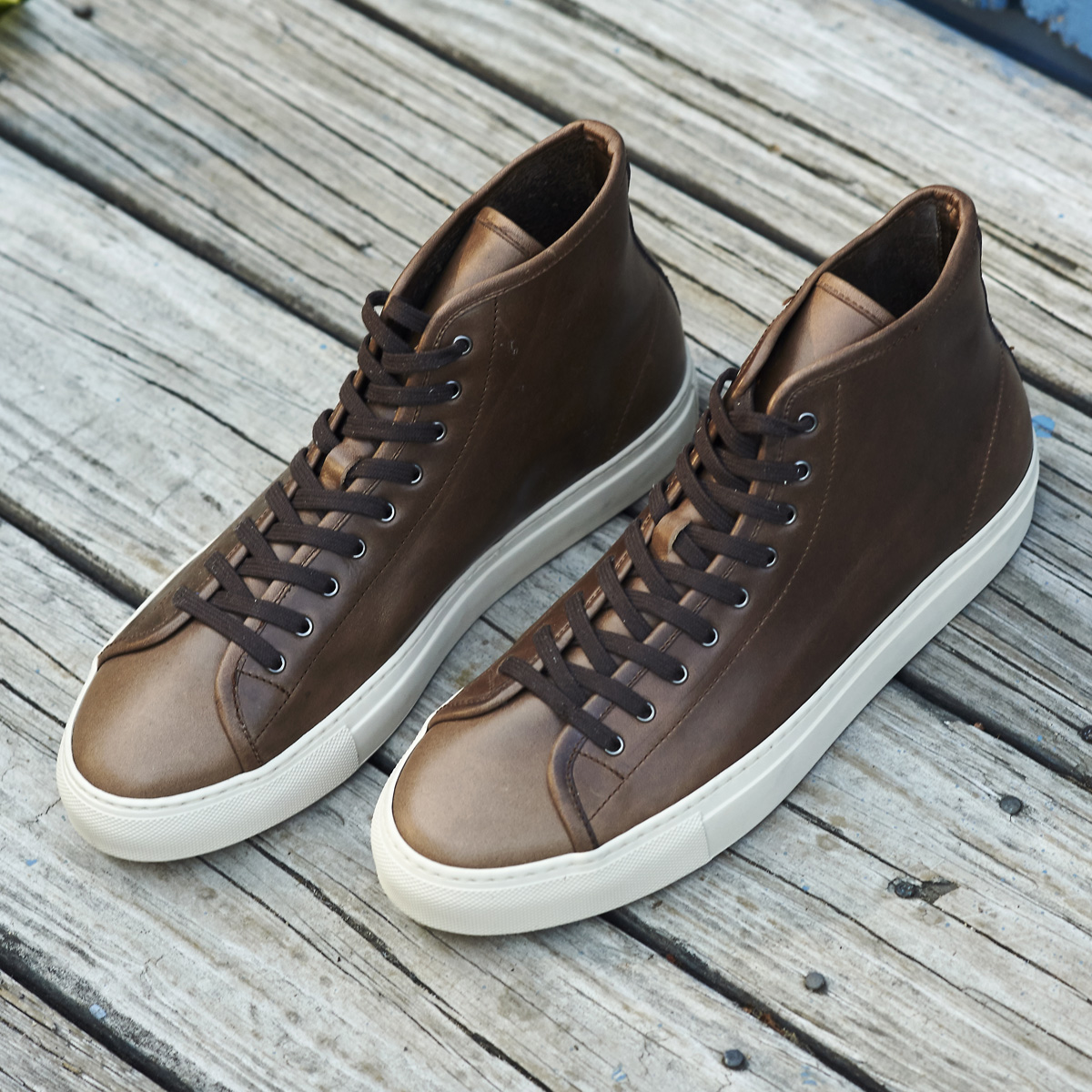 Horween Chromexcel Natural High Top | Gustin Shoes Sneakers