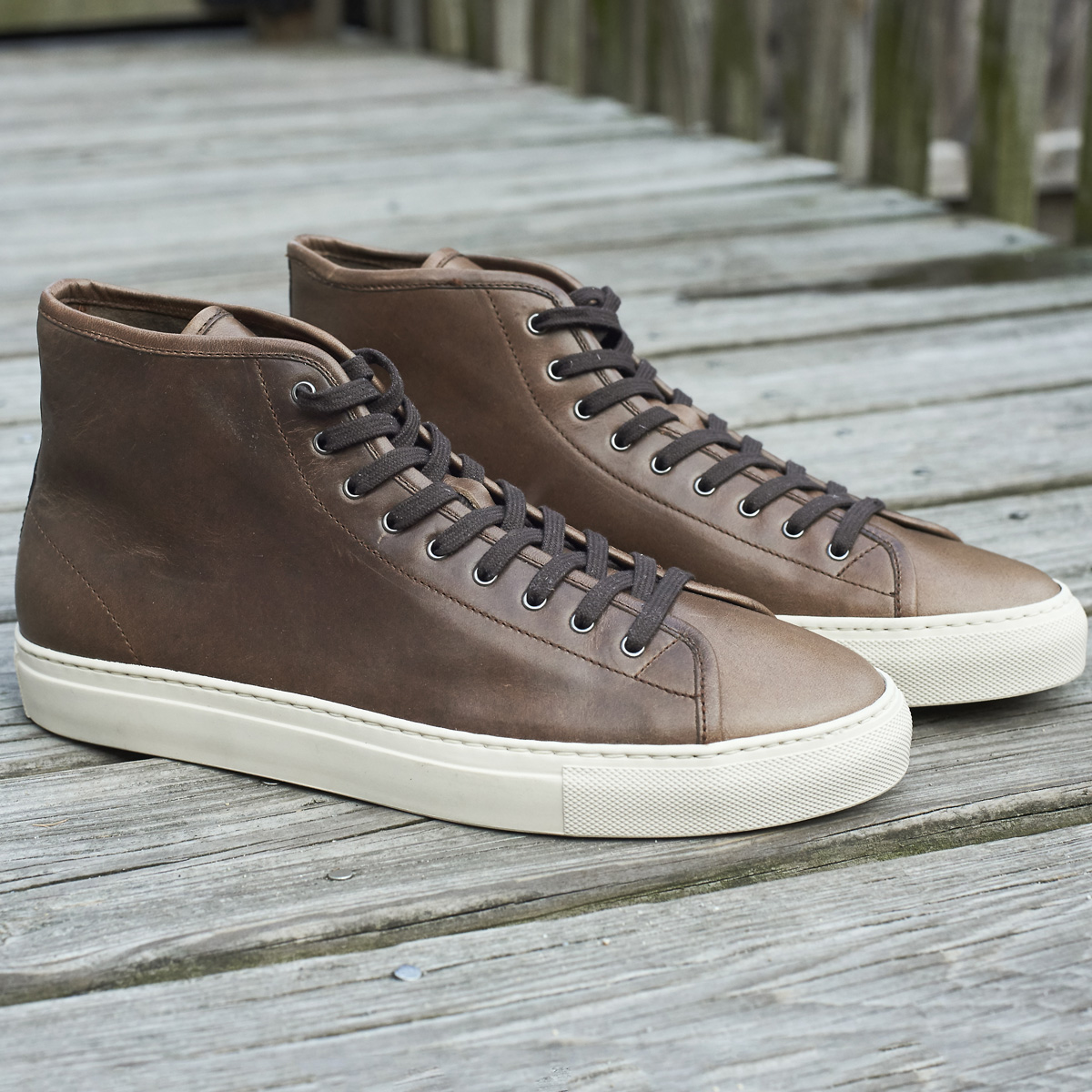 Horween Chromexcel Natural High Top | Gustin Shoes Sneakers
