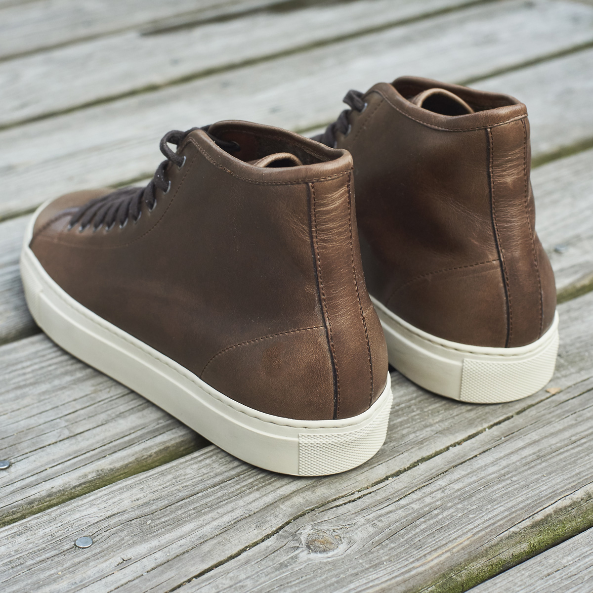 Horween Chromexcel Natural High Top | Gustin Shoes Sneakers