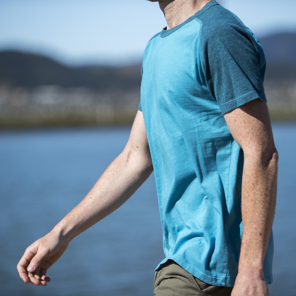 Sea Blue Raglan T-Shirt | Gustin | Knits | T-Shirts