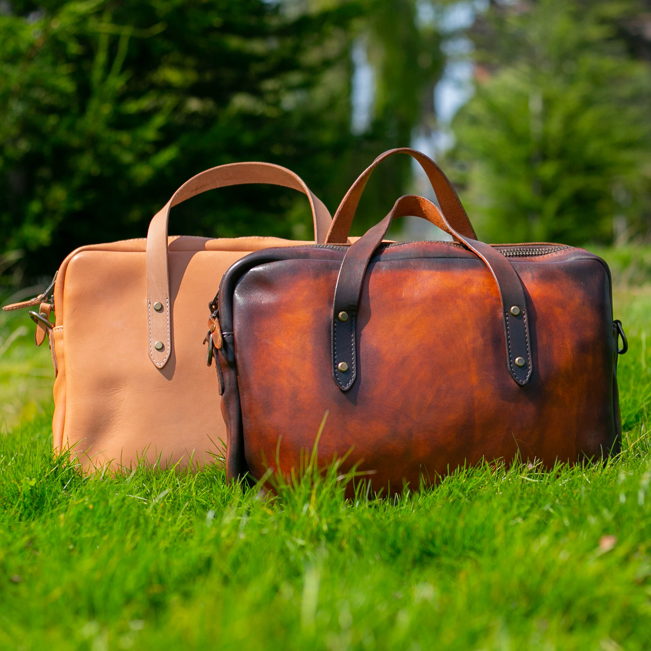 Burnished Horween Briefcase | Gustin Accessories Briefcases
