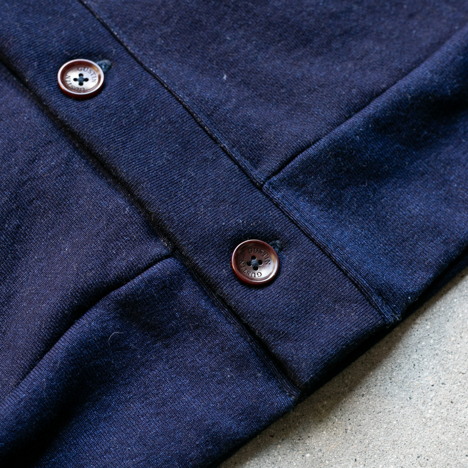 French Terry Cardigan - Dark Indigo Dye | Gustin Sweatshirts