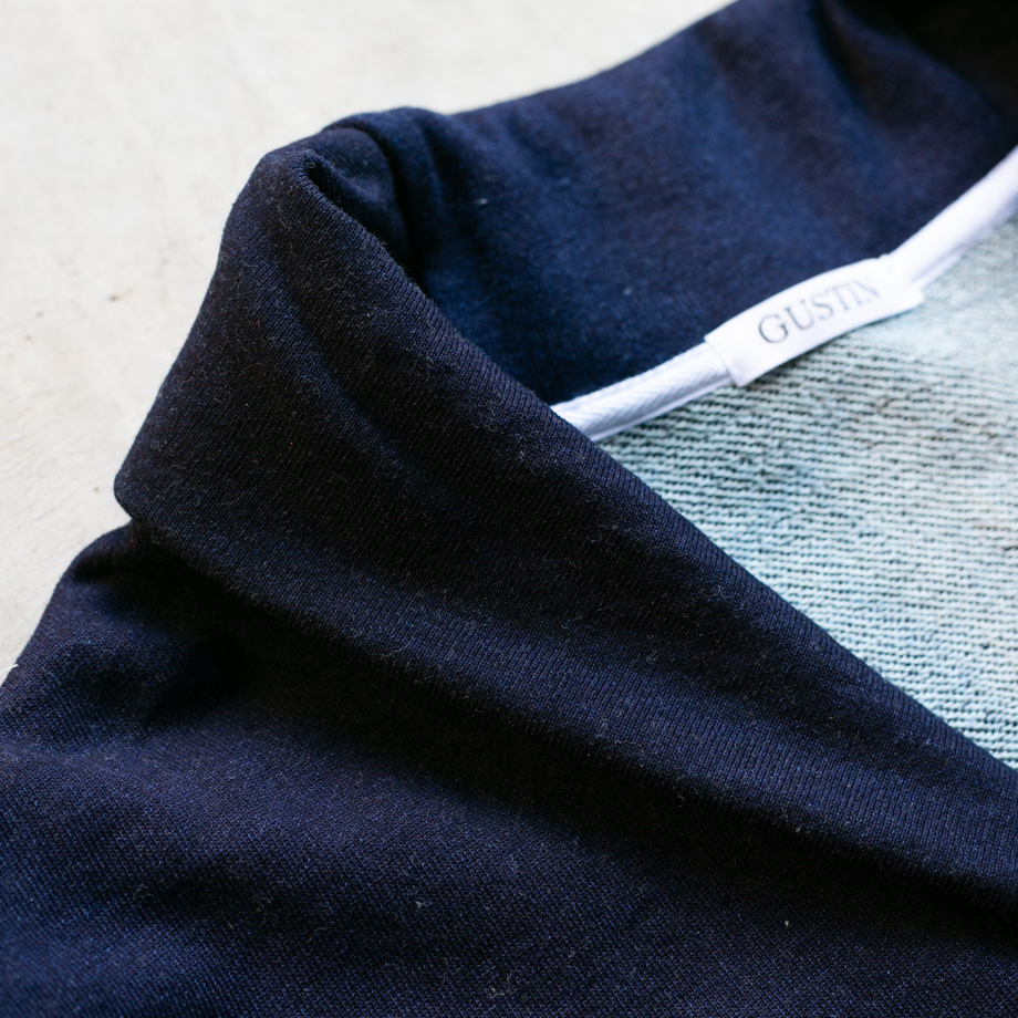 French Terry Cardigan - Dark Indigo Dye | Gustin Sweatshirts