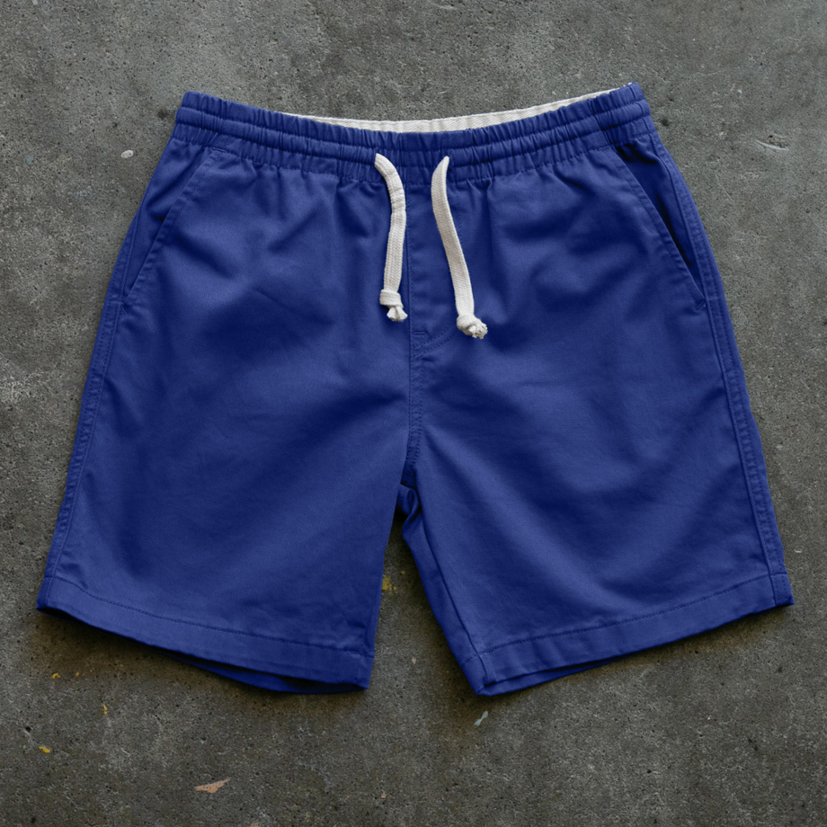 9 Drawstring Chino Short - Royal Stretch Twill | Gustin