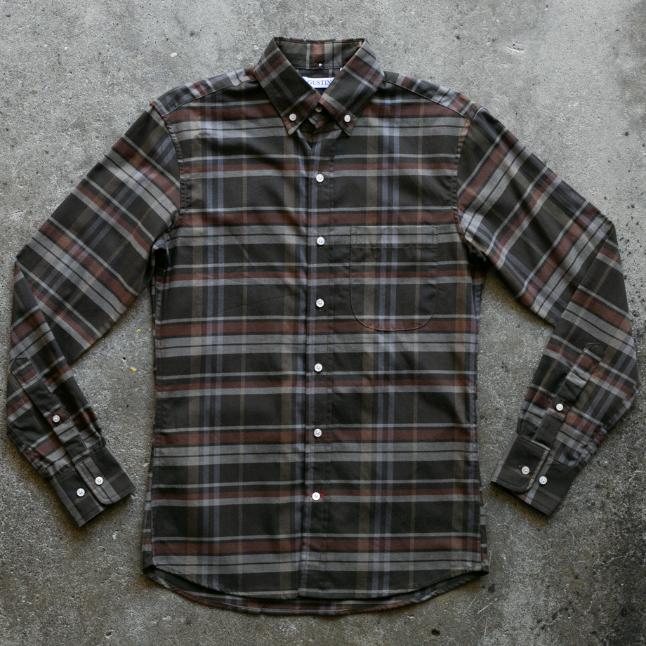 904 Coffee Cream Plaid | Gustin | Classic Long Sleeve Shirts