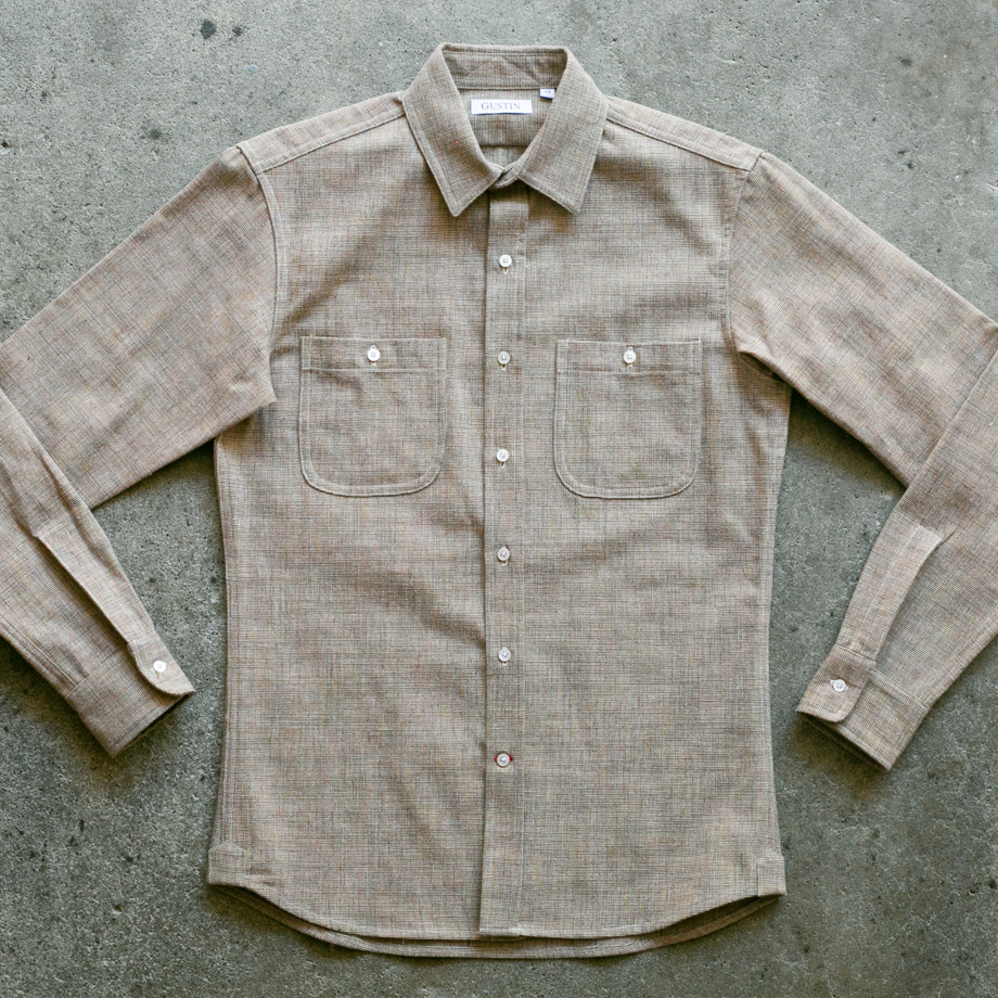 1030 Rustic Wool Tweed - Moss | Rugged Long Sleeve Shirts