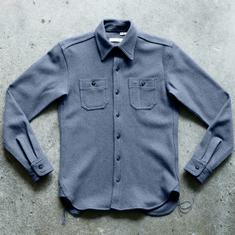 129 Lambswool Workshirt - Grey | Gustin Shirts | Workshirts