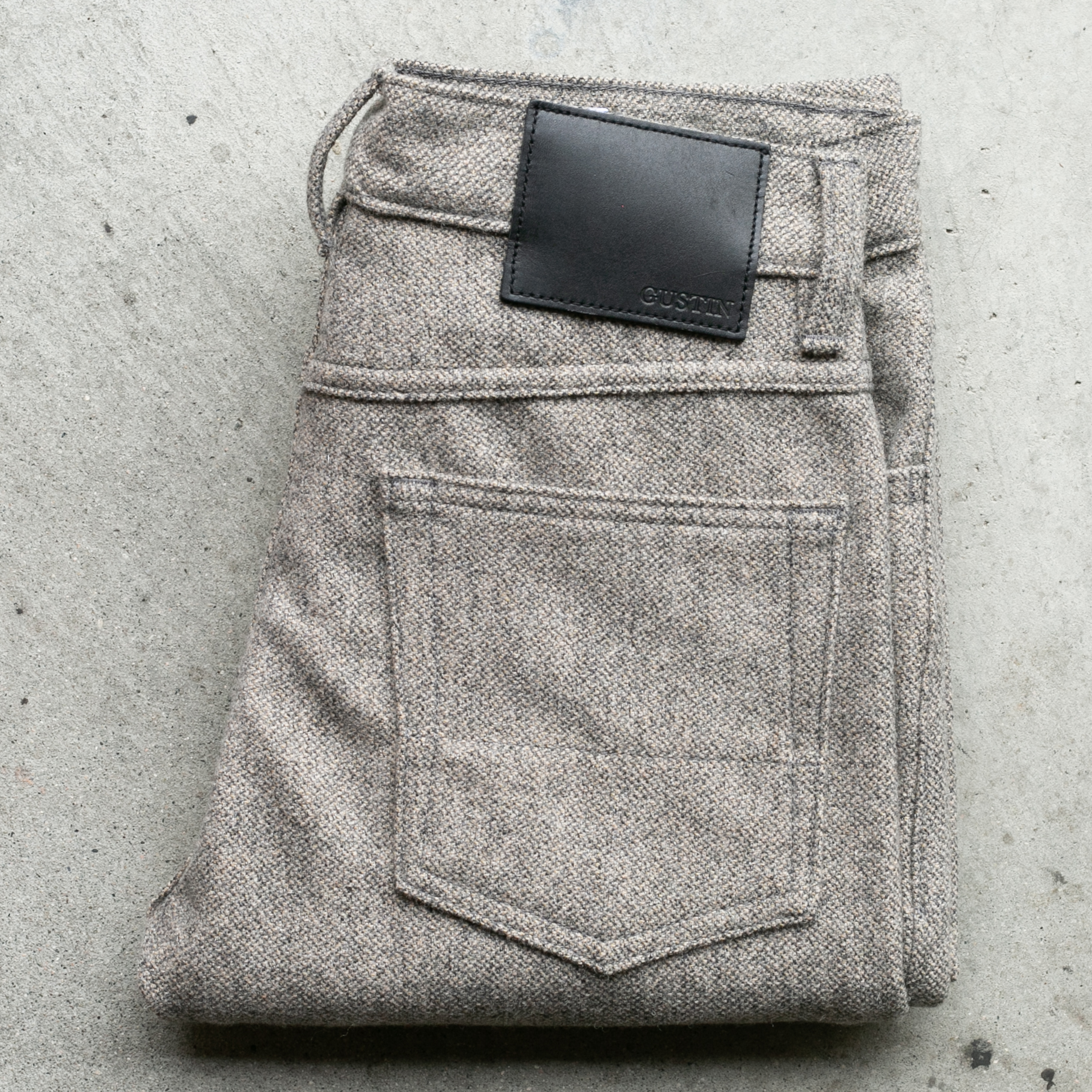 340 Japan Pure Wool Tweed - Taupe | Gustin | 5 Pocket Pants