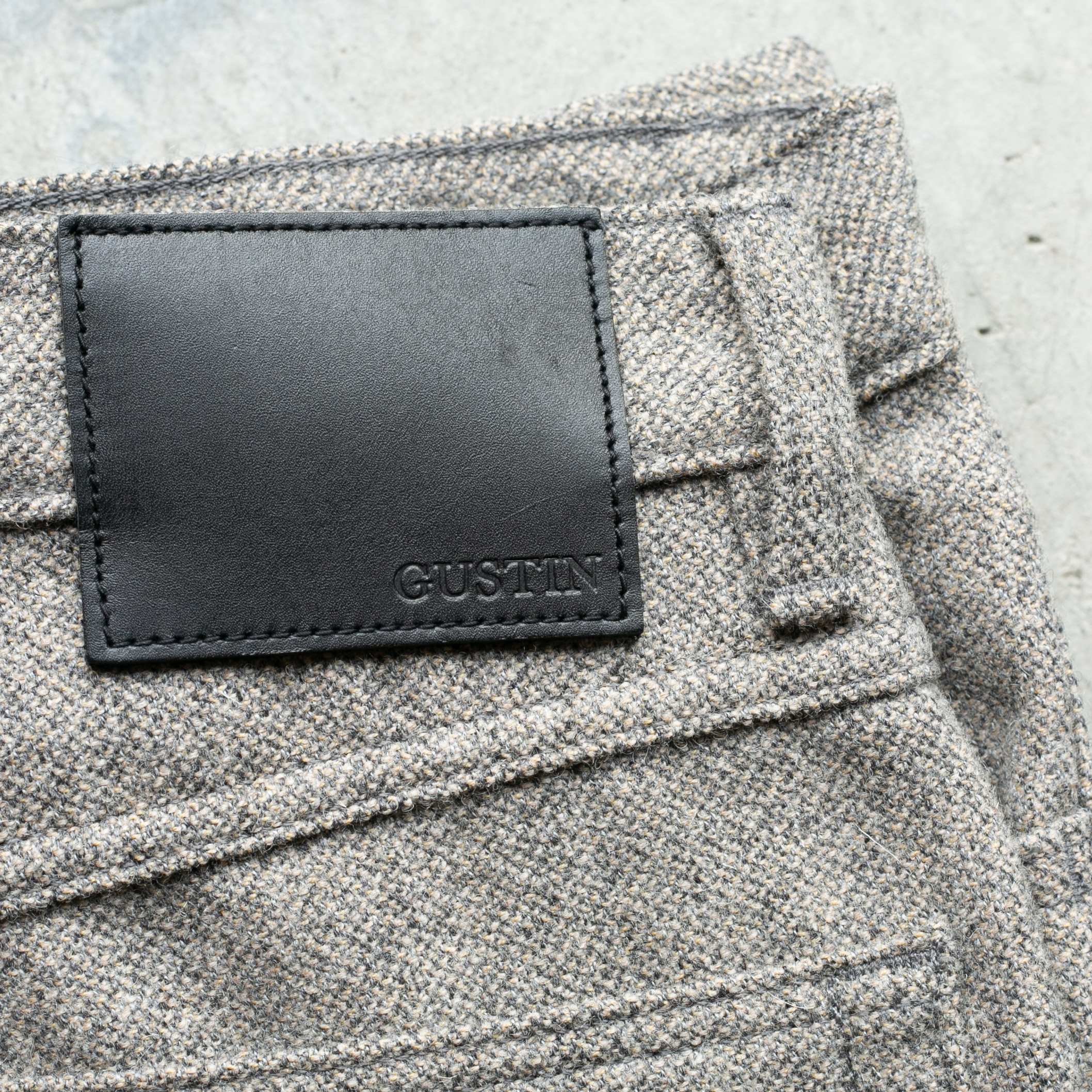 340 Japan Pure Wool Tweed - Taupe | Gustin | 5 Pocket Pants