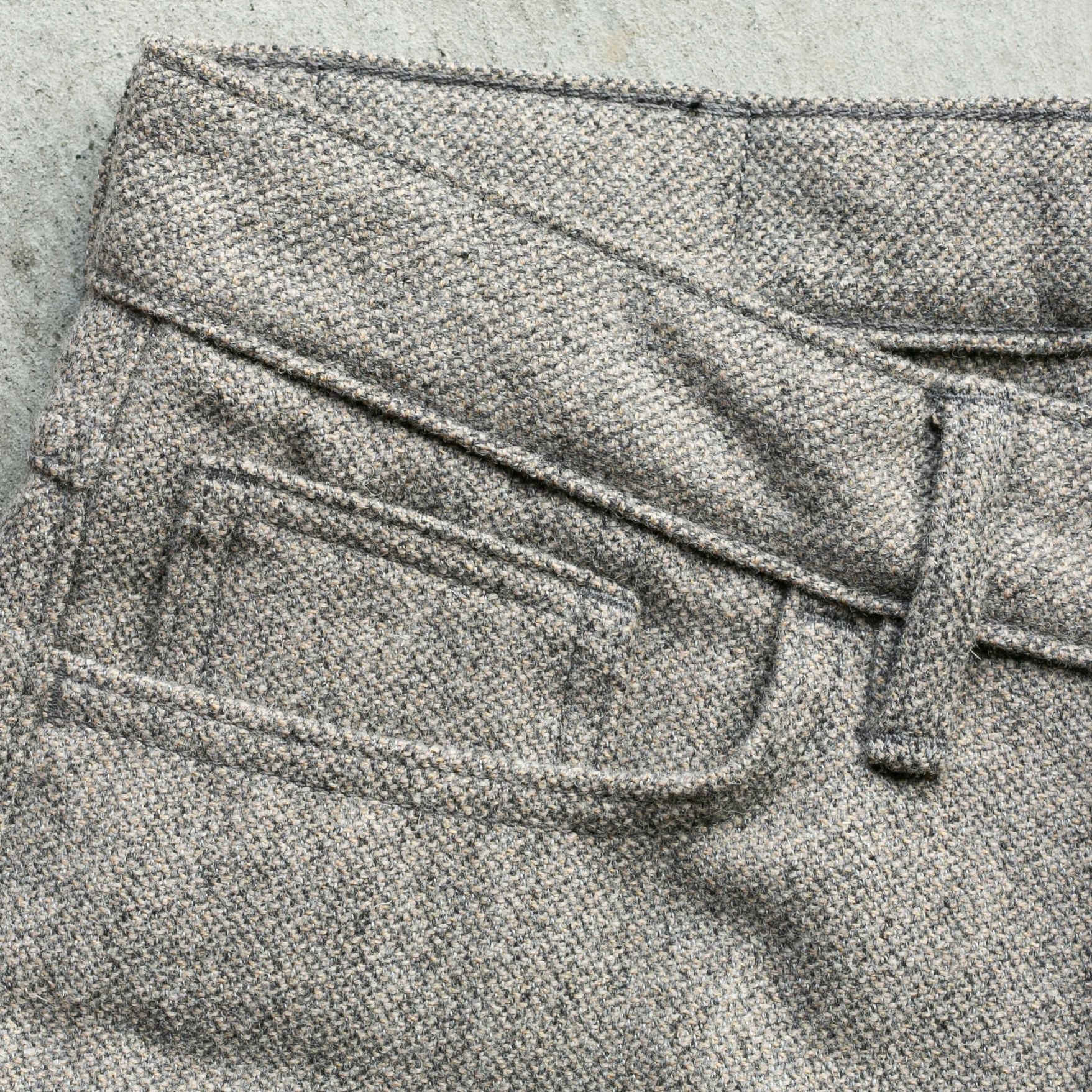 340 Japan Pure Wool Tweed - Taupe | Gustin | 5 Pocket Pants