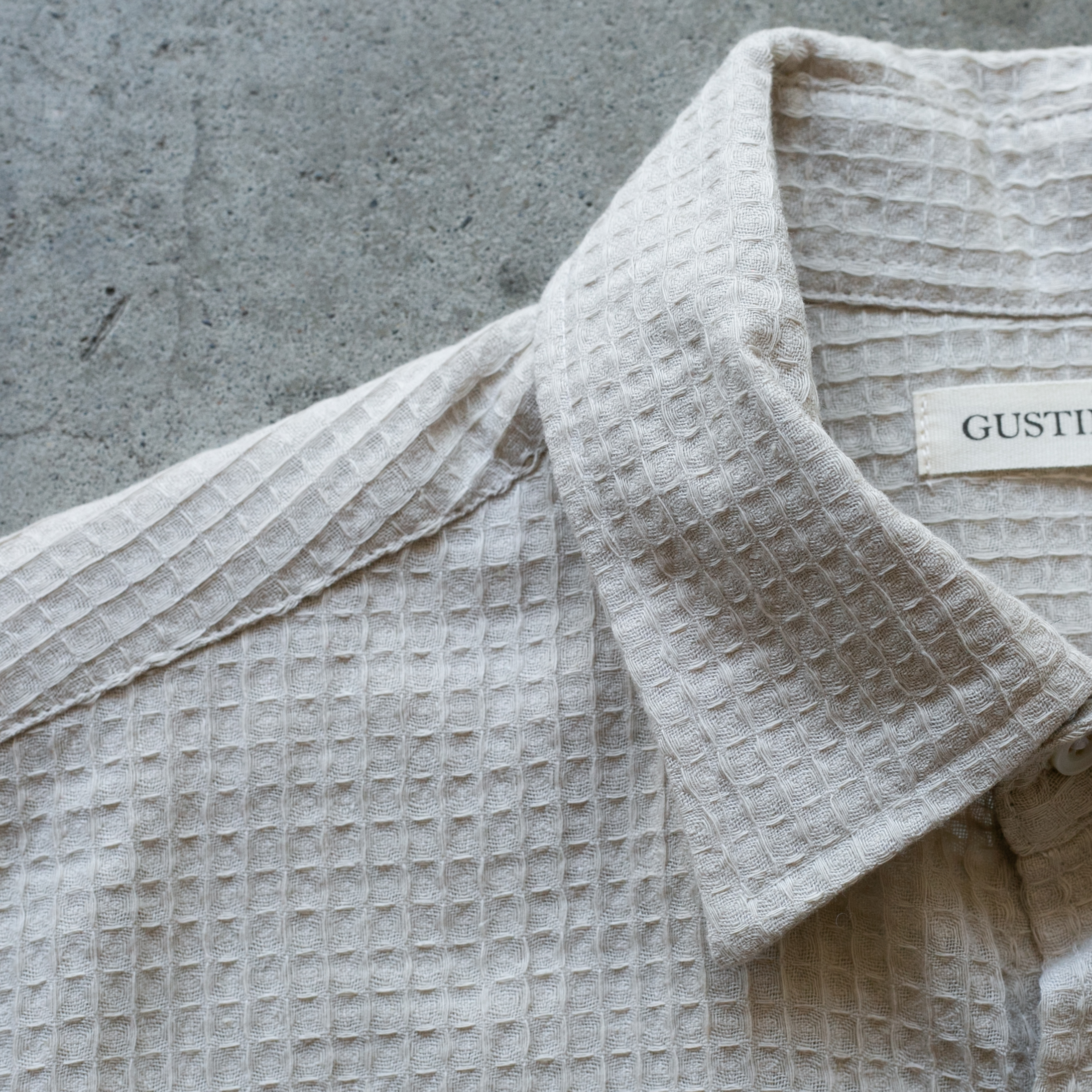 1281 Japan Gauze Grid Shirt - Natural | Short Sleeve Shirts