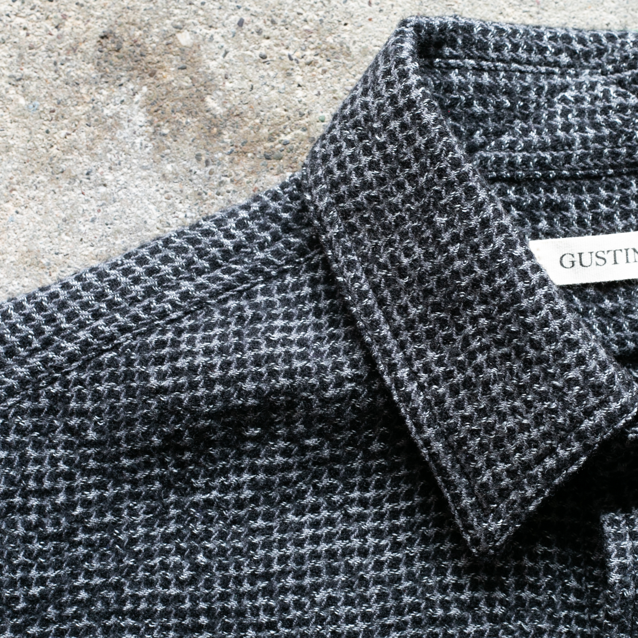 1322 Japan Rustic Gauze Houndstooth - Coal | Gustin | Shirts