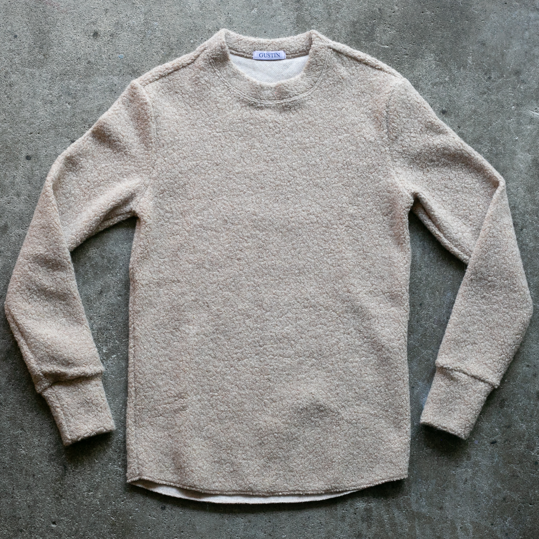 Wool Fleece Crewneck - Natural | Gustin Long Sleeve T-Shirts